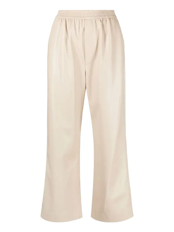 Nanushka Faux-leather Cropped Trousers - Neutrals