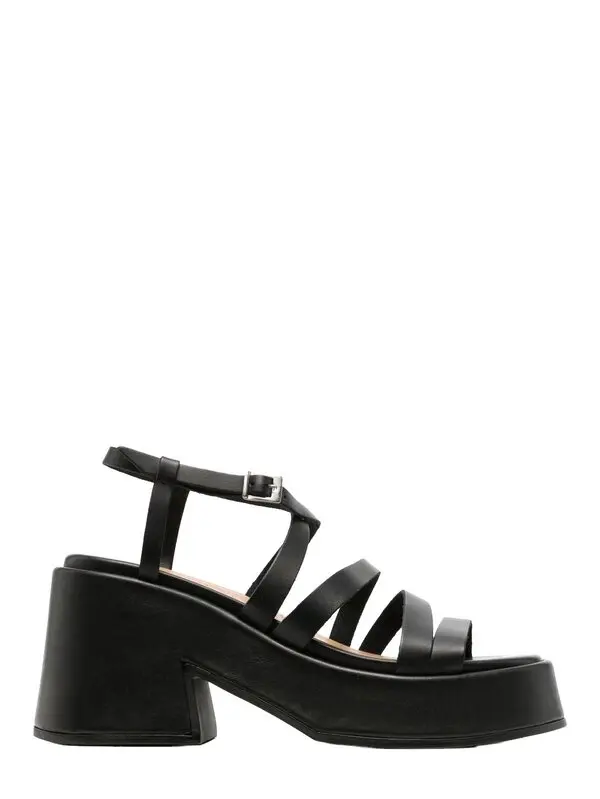 GANNI Multi-strap Platform Sandals - 099 - Black