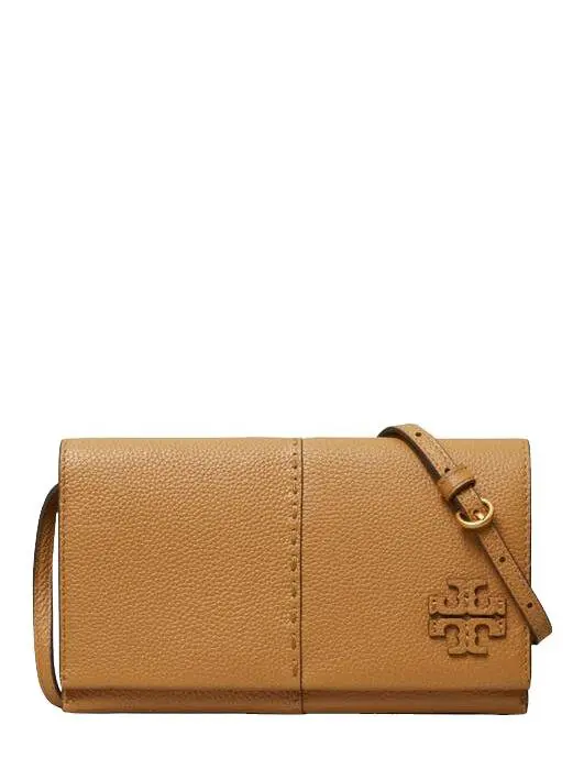Tory Burch Mcgraw Leather Wallet Crossbody - Tiramisu