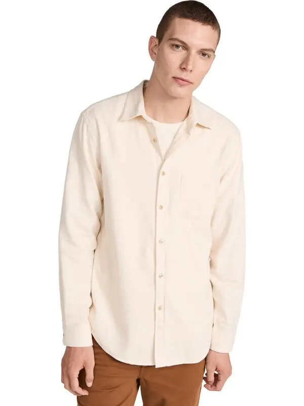 Portuguese Flannel Teca Button Down Shirt - Ecru