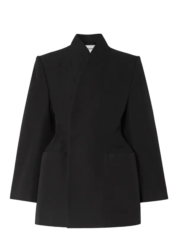 Balenciaga Hourglass Wool-gabardine Jacket - Black