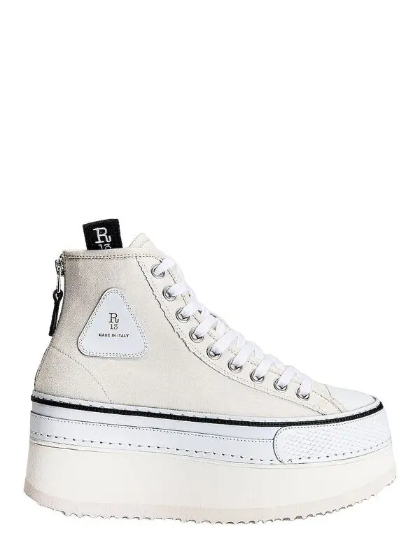 R13 Platform High-top Sneakers - Ecru