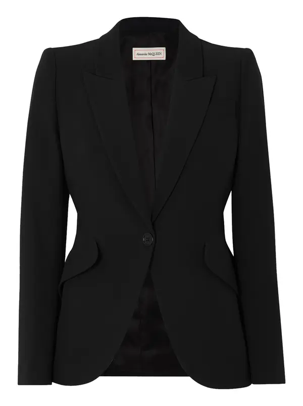 Alexander McQueen Crepe Blazer - Black