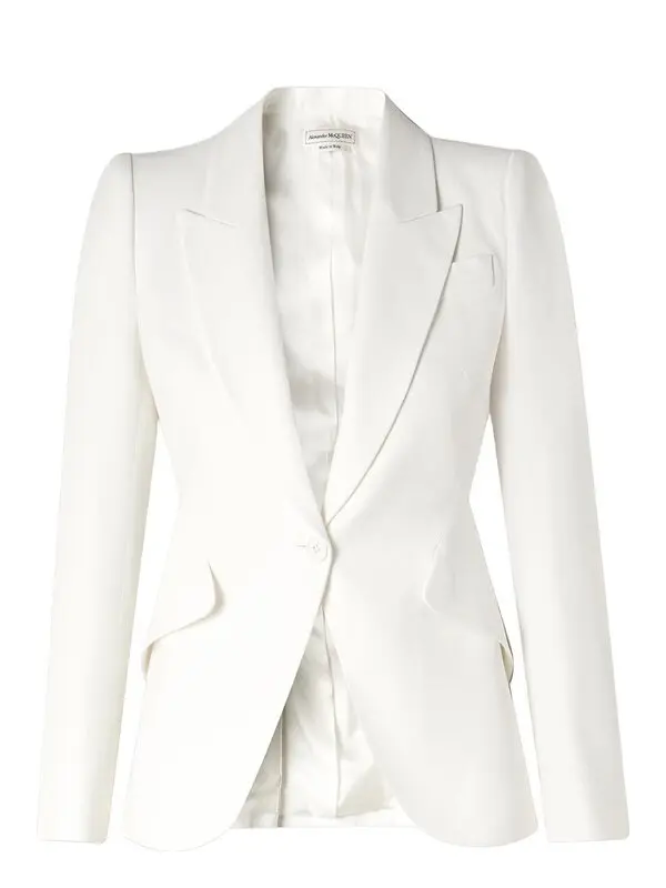 Alexander McQueen Crepe Blazer - Neutrals