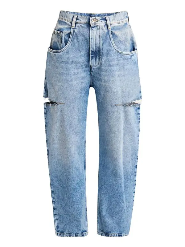 MAISON MARGIELA Slash-sides Wide-leg Pants - Denim