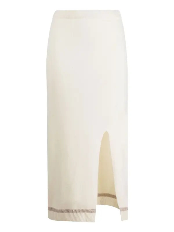 Lorena Antoniazzi Stripe-trimmed Knit Skirt - Neutrals