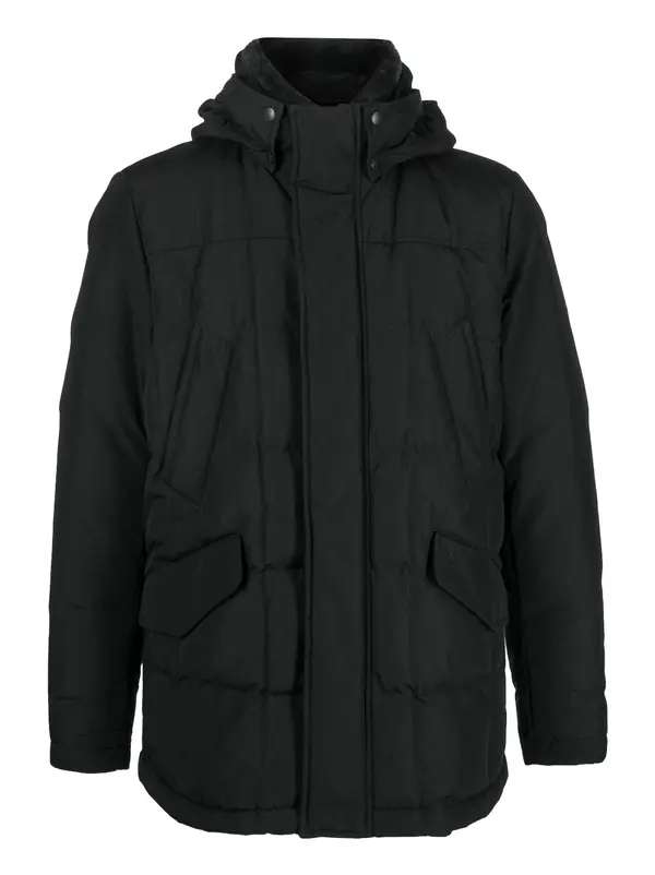 Woolrich Hooded Feather Down Coat - Black