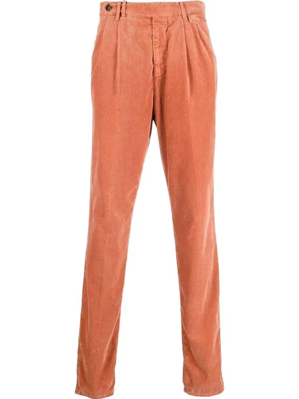 Brunello Cucinelli Straight-leg Corduroy Trousers - Orange