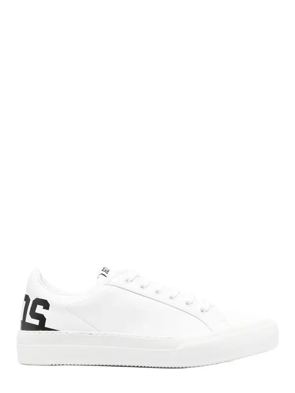 Gcds Logo-print Leather Sneakers - White
