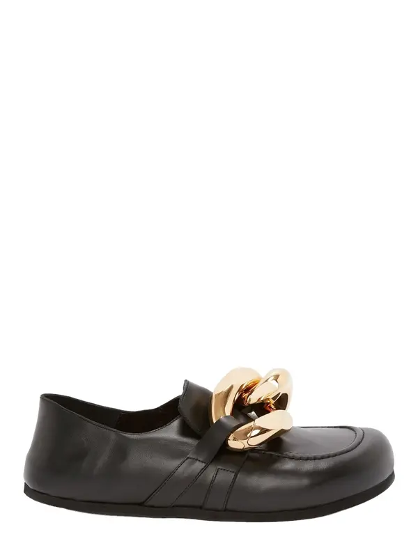 JW Anderson Chain Leather Loafers - Black