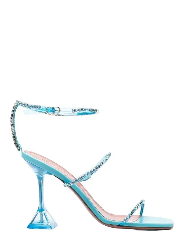 Amina Muaddi Gilda 95mm Crystal-embellished Sandals - Blue