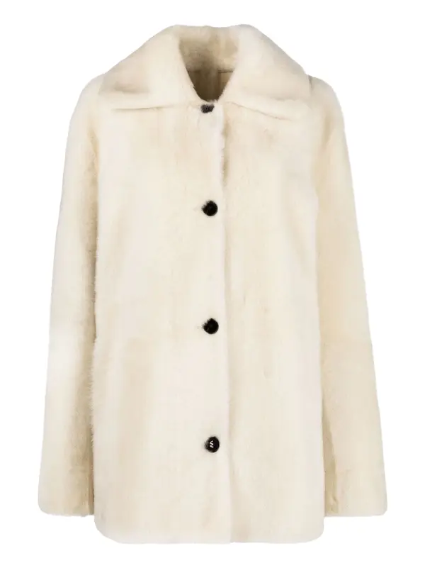 JIL SANDER Reversible Shearling Jacket - Neutrals
