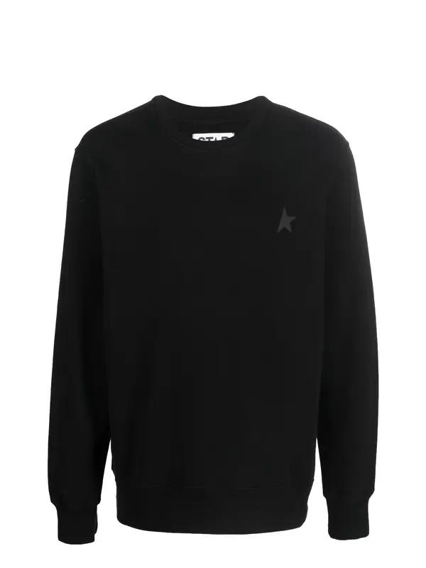 GOLDEN GOOSE Logo-print Cotton Sweatshirt - Black
