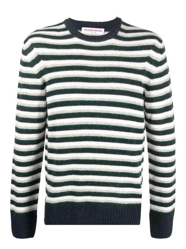 Orlebar Brown Stripe-print Knit Jumper - Neutrals