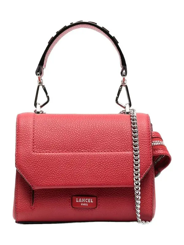 LANCEL Leather Flap Bag - Red