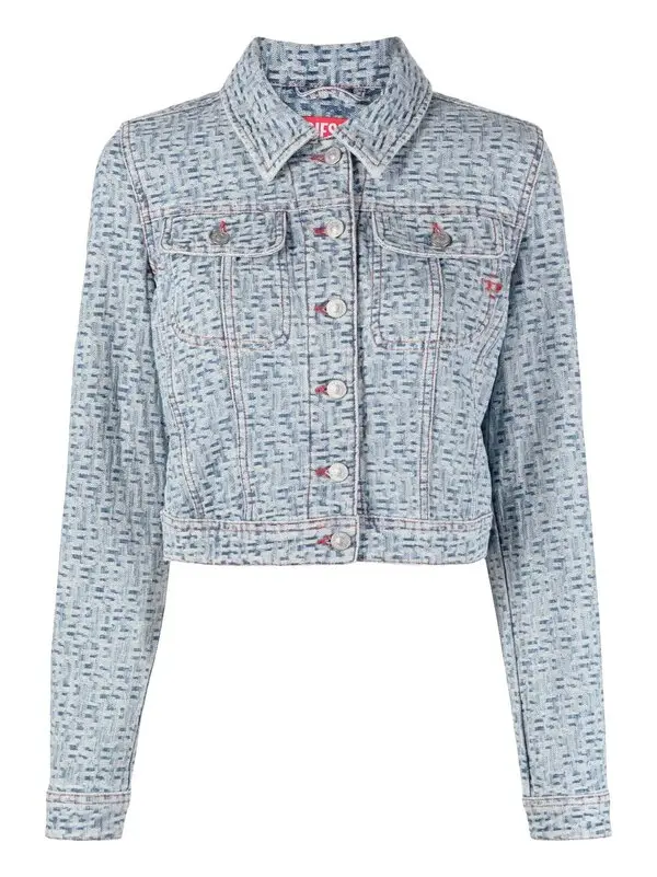 DIESEL® Monogram-pattern Denim Jacket - Blue