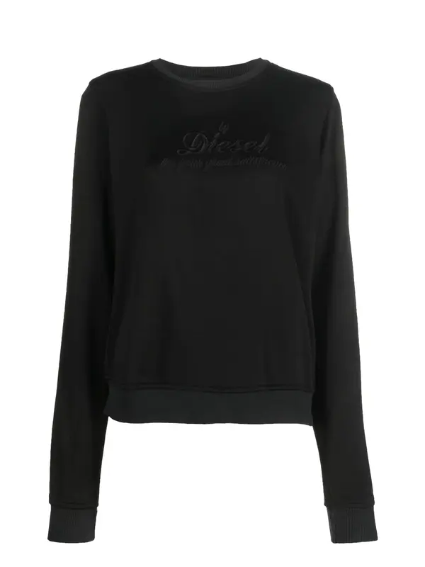 DIESEL® Embroidered Logo Crew Neck Sweatshirt - Black