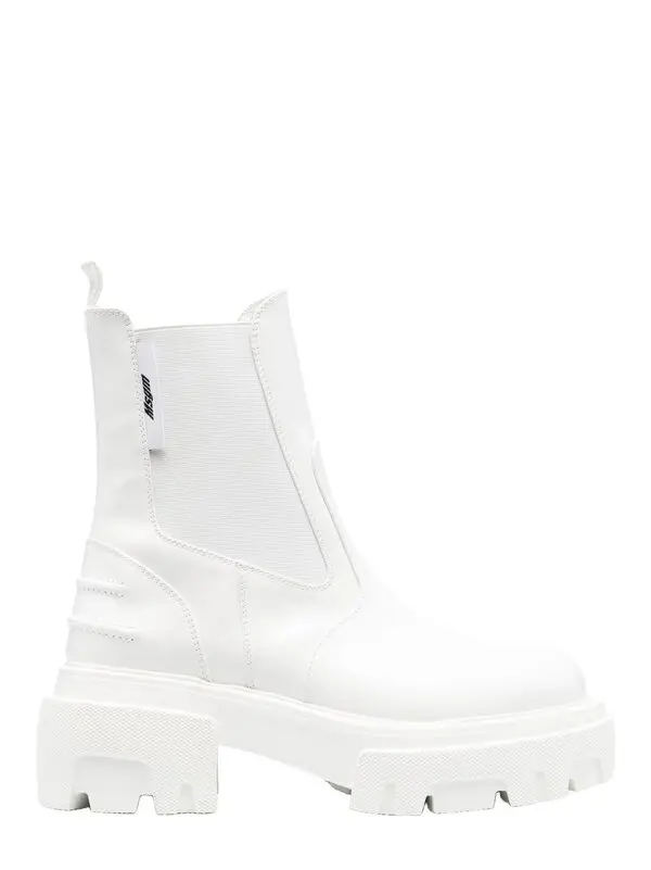 MSGM Elasticated Ankle Boots - White