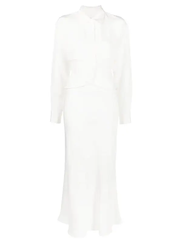 Christopher Esber Paneled Silk Maxi Dress - White