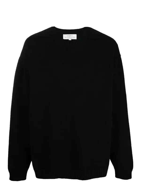 Studio Nicholson Crew-neck Lambswool Jumper - Black