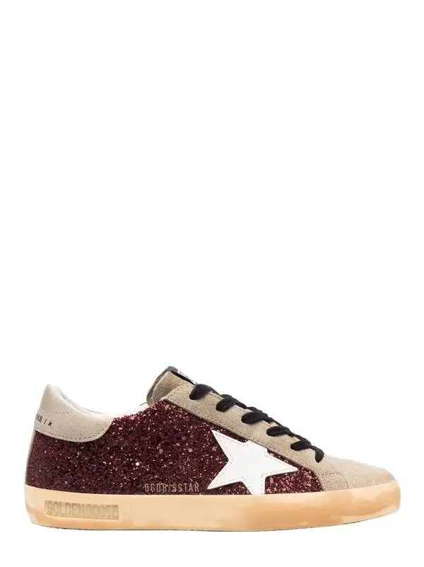 GOLDEN GOOSE Super-star Glitter Sneakers - Red