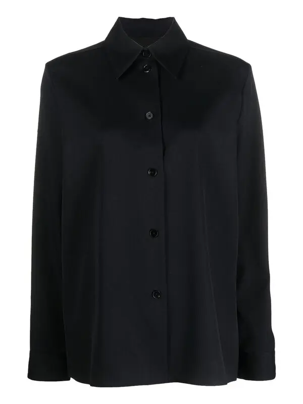 JIL SANDER Long-sleeve Virgin-wool Shirt - Blue