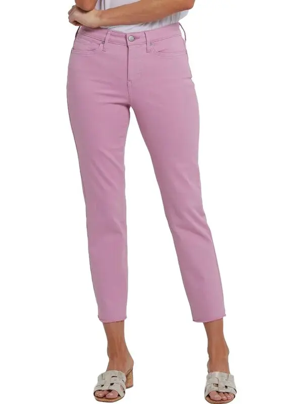 NYDJ Sheri Frayed Hem Slim Jeans - Ballet