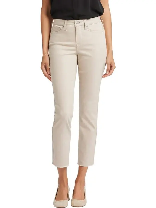 NYDJ Sheri Frayed Hem Slim Jeans - Feather