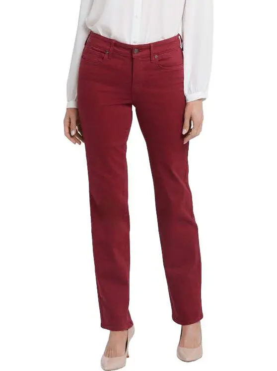 NYDJ Marilyn Straight Leg Jeans - Wild Currant