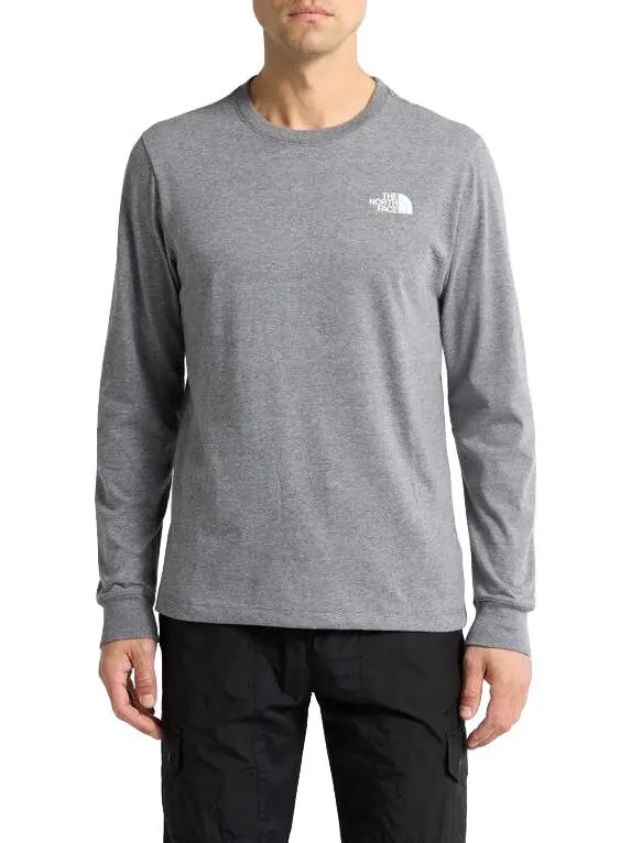 The North Face Long Sleeve Nse Box Logo Graphic T-shirt - Tnf Mid Grey Heather
