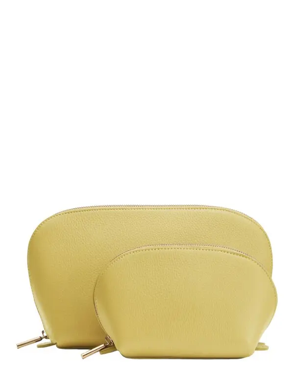 Cuyana Pebbled Leather Travel Case Set - Lime