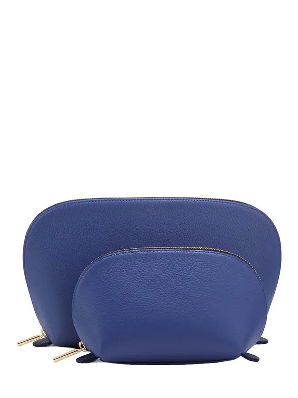 Cuyana Pebbled Leather Travel Case Set - Sapphire