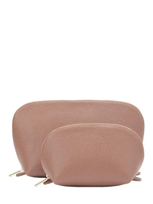 Cuyana Pebbled Leather Travel Case Set - Soft Rose