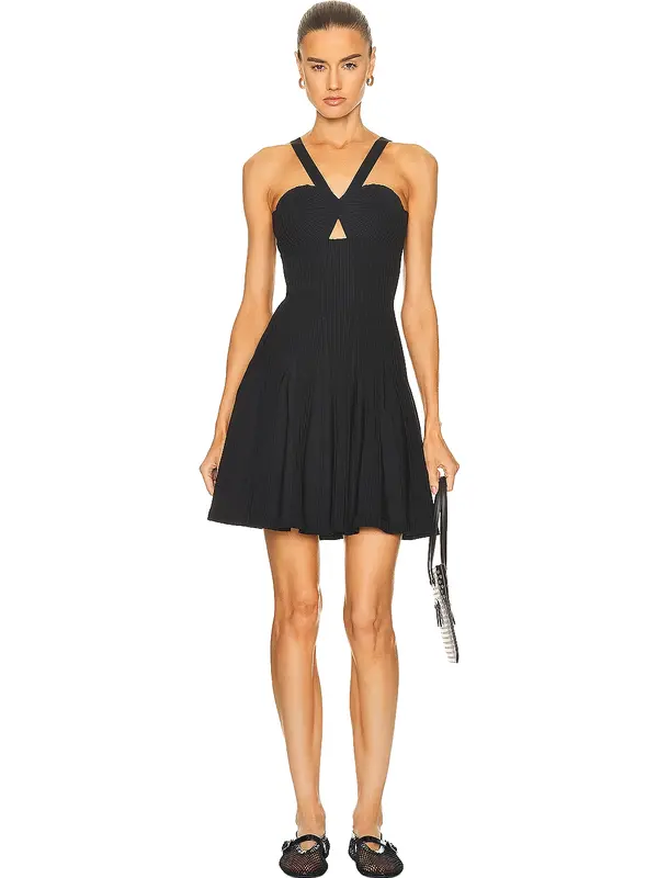 Alaïa Spiral Skate Dress - Noir