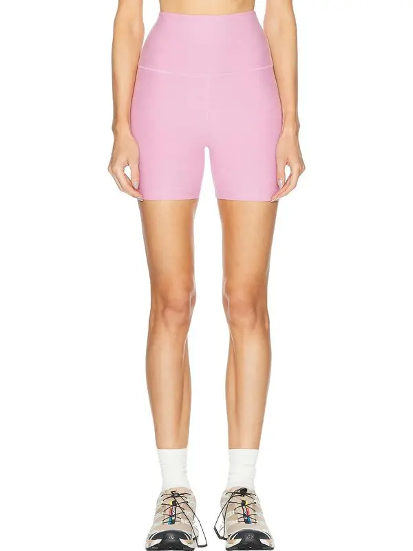 Beyond Yoga Keep Pace Biker Short - Pink Haze Heather