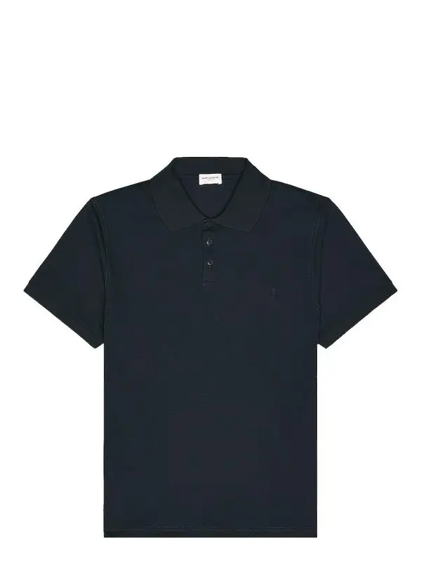 Saint Laurent Sport Polo In Blue - Marine