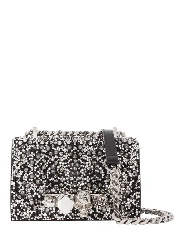 Alexander McQueen Jewelled Satchel Mini Embellished Shoulder Bag - Black