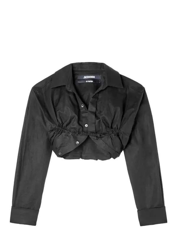 Jacquemus Machou Cropped Shirt - Black