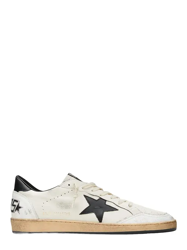 Golden Goose Ball Star Distressed Low-top Sneakers - White/black