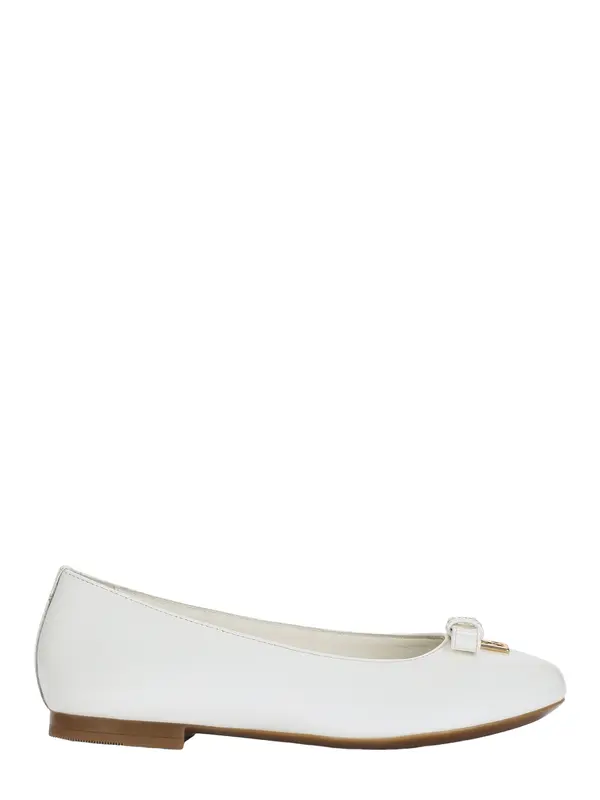 Dolce & Gabbana Patent Leather Ballerinas With Dg Logo - White