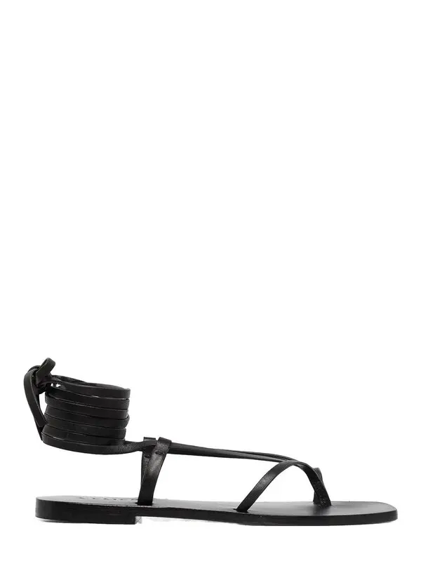 A.emery Nolan Leather Wrap Sandals - Black