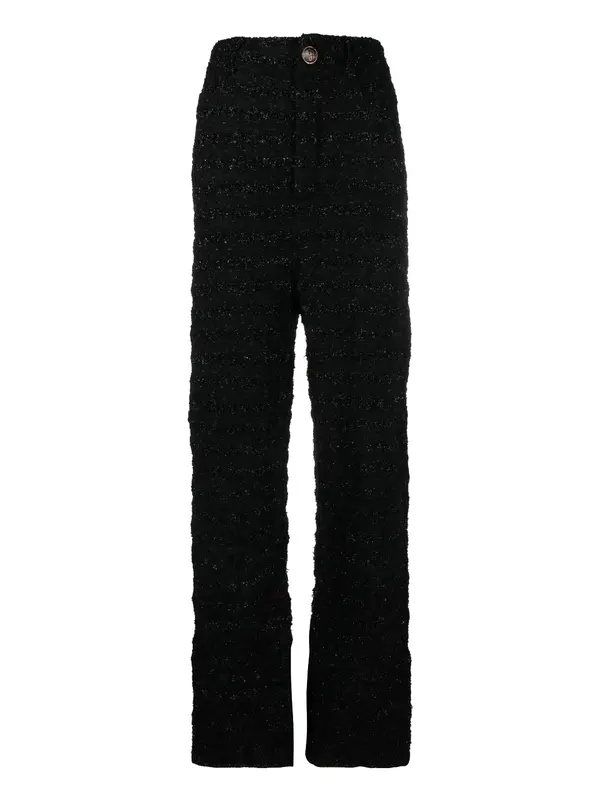 Balenciaga Tweed Straight-leg Trousers - Black