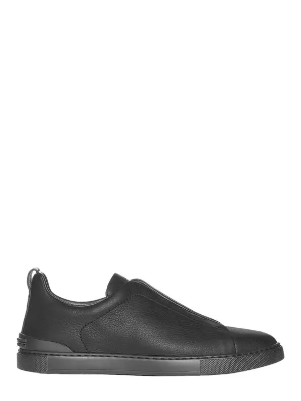 Zegna Triple Stitch Low-top Sneakers - Black