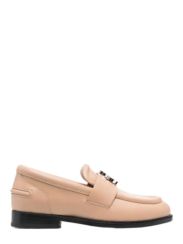 LANVIN Logo-plaque Loafers - Neutrals