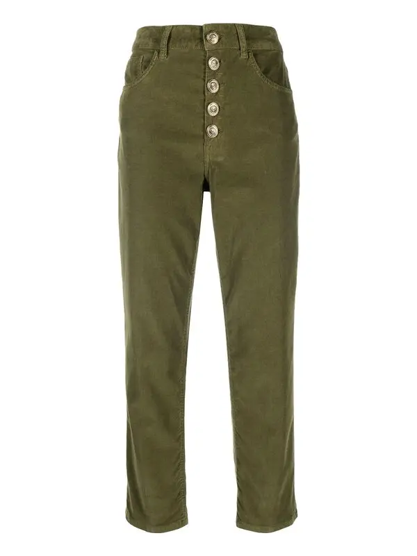 DONDUP Buttoned Straight-leg Trousers - Green