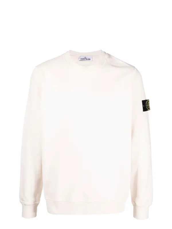 Stone Island Compass-patch Crew-neck Sweatshirt - Neutrals