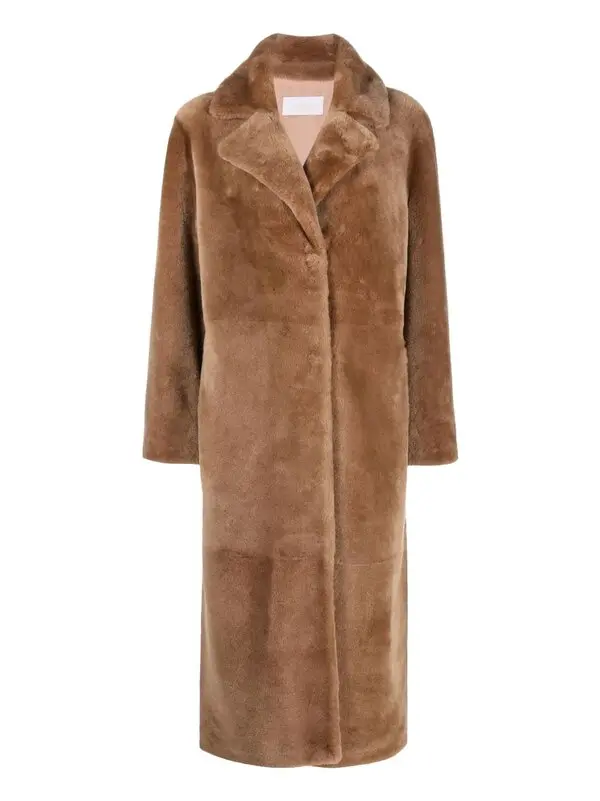 YVES SALOMON Long Merino Coat - Brown