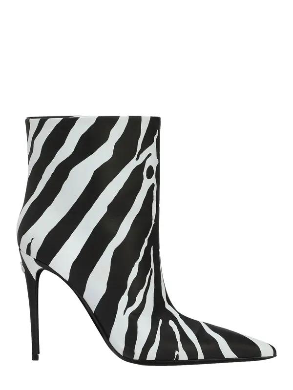 Dolce & Gabbana Zebra-print Ankle Boots - Black