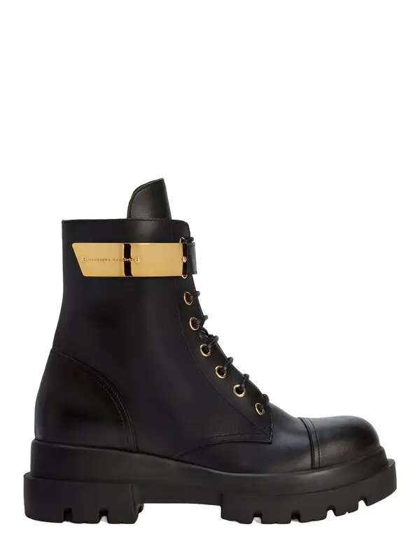 GIUSEPPE ZANOTTI Alexa Logo Plate Boots - Black