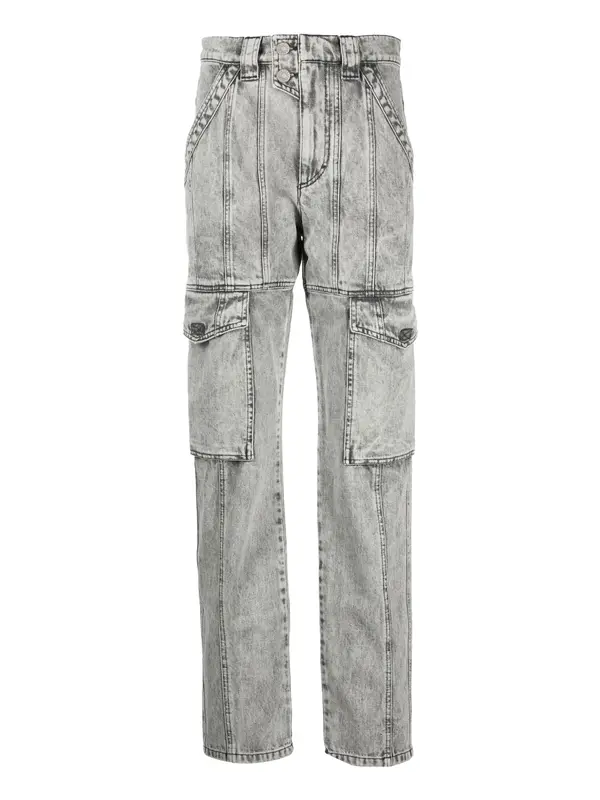 MARANT ETOILE Distressed-finish Straight Leg Jeans - Grey